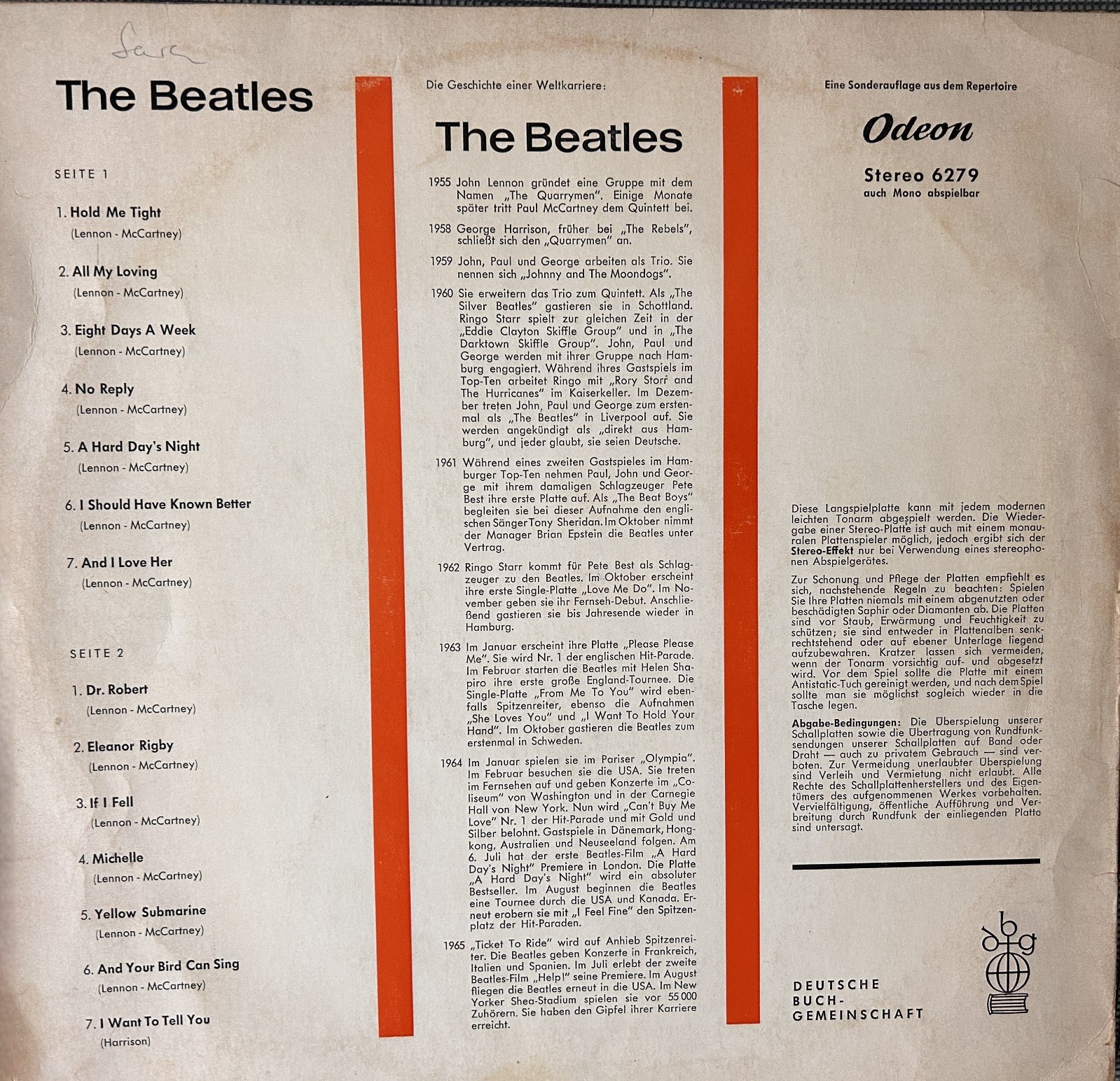 popsike.com - Beatles Impression LP German book club Deutsche Buch ...