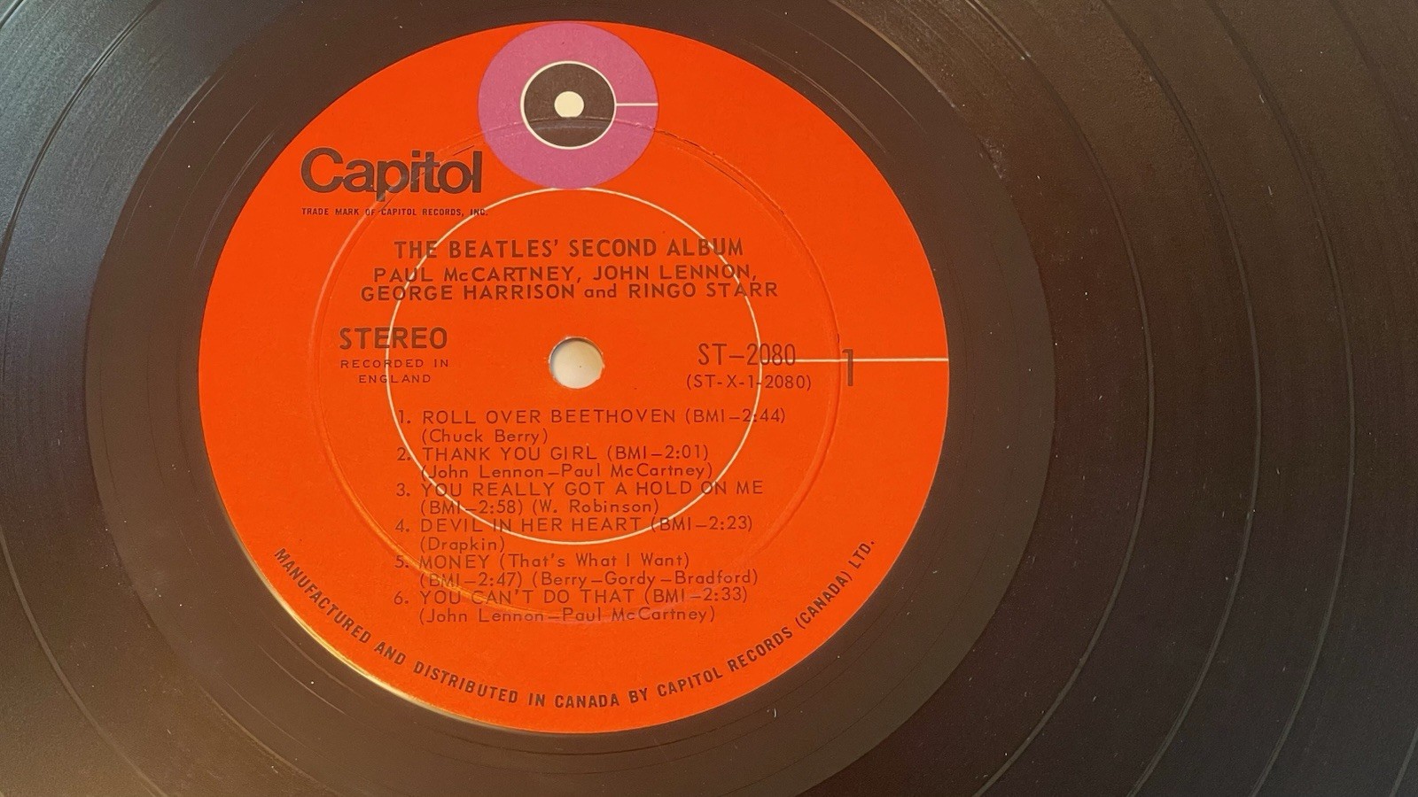 popsike.com - The Beatles Second Album Canada LP Record Capitol Red ...