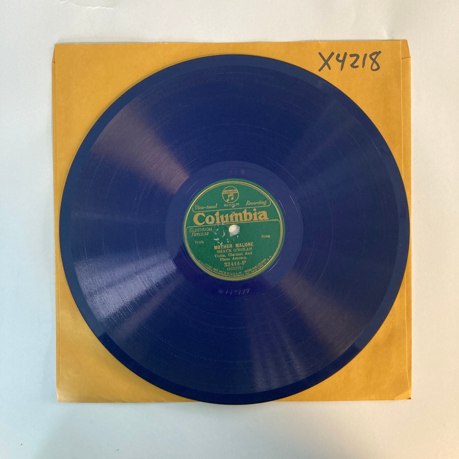popsike.com - IRISH SONG W. VIOLIN CLARINET PIANO SHAUN O'NOLAN 78 RPM ...