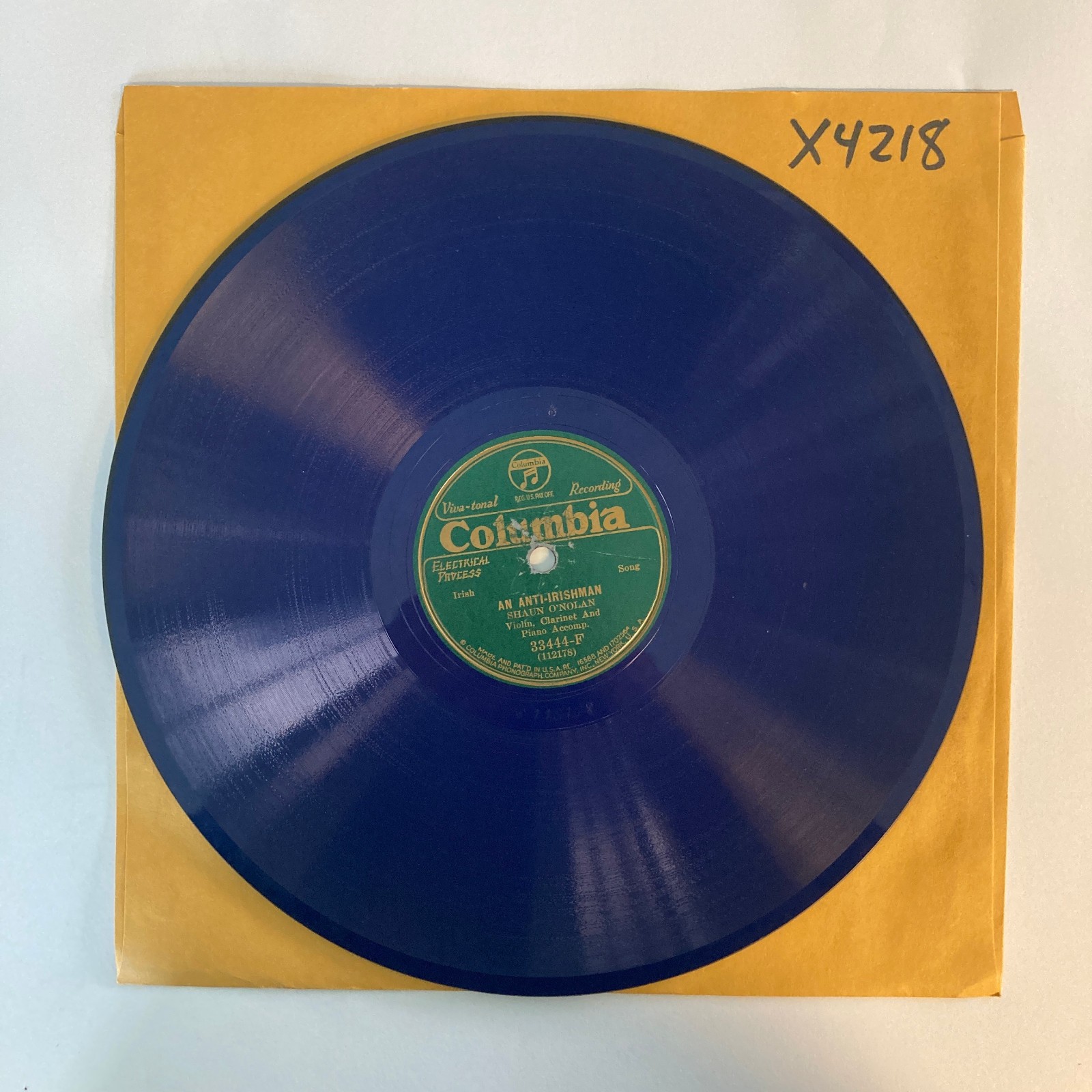 popsike.com - IRISH SONG W. VIOLIN CLARINET PIANO SHAUN O'NOLAN 78 RPM ...