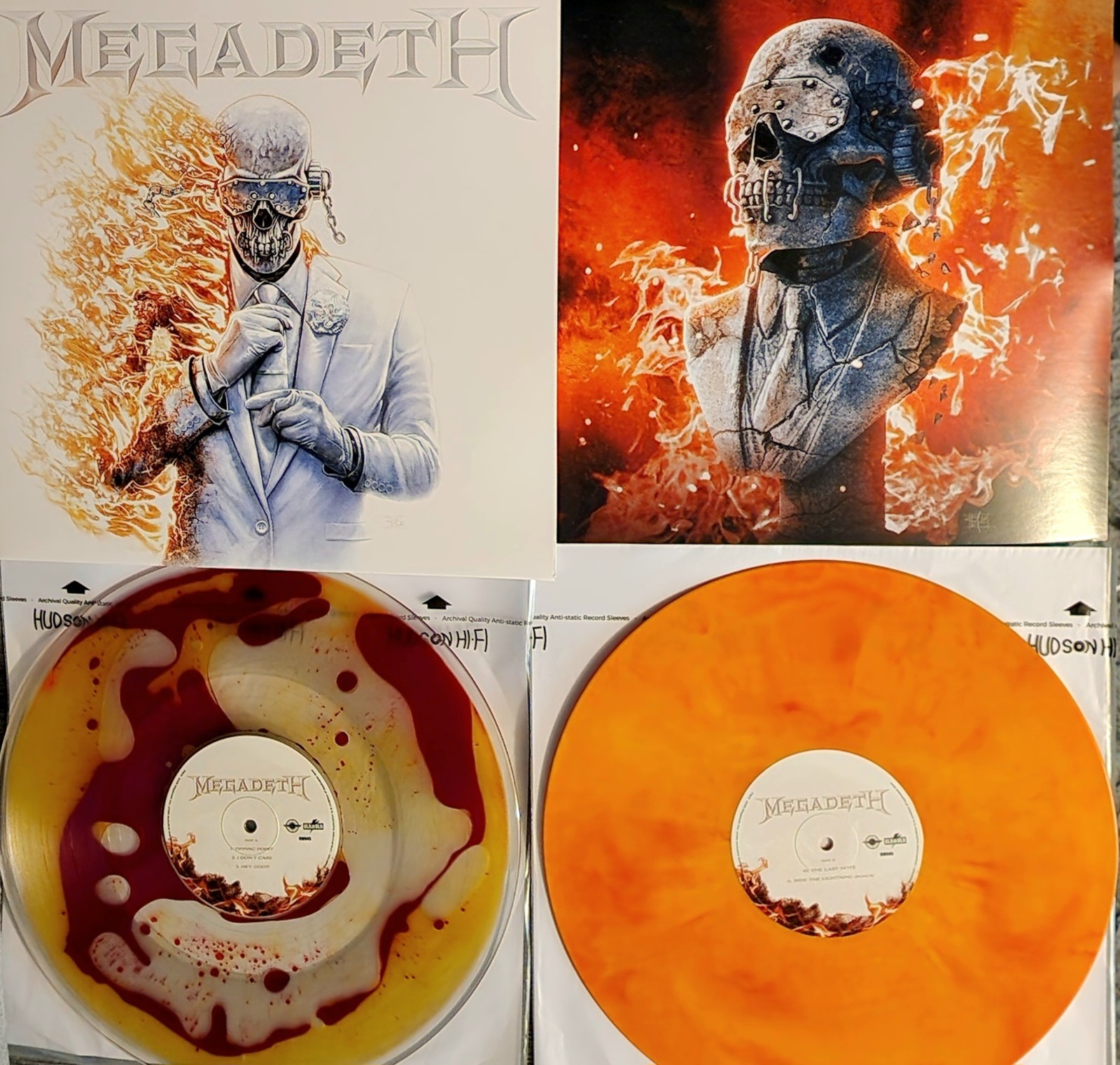 popsike.com - Megadeth Self-Titled 2026 Red Yellow Mixed Liquid Filled ...