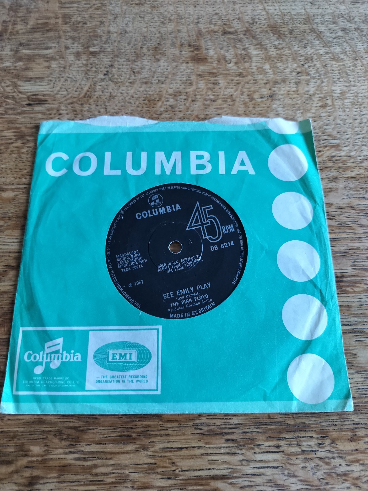 popsike.com - The Pink Floyd See Emily Play UK 1967 Solid Centre 1st ...