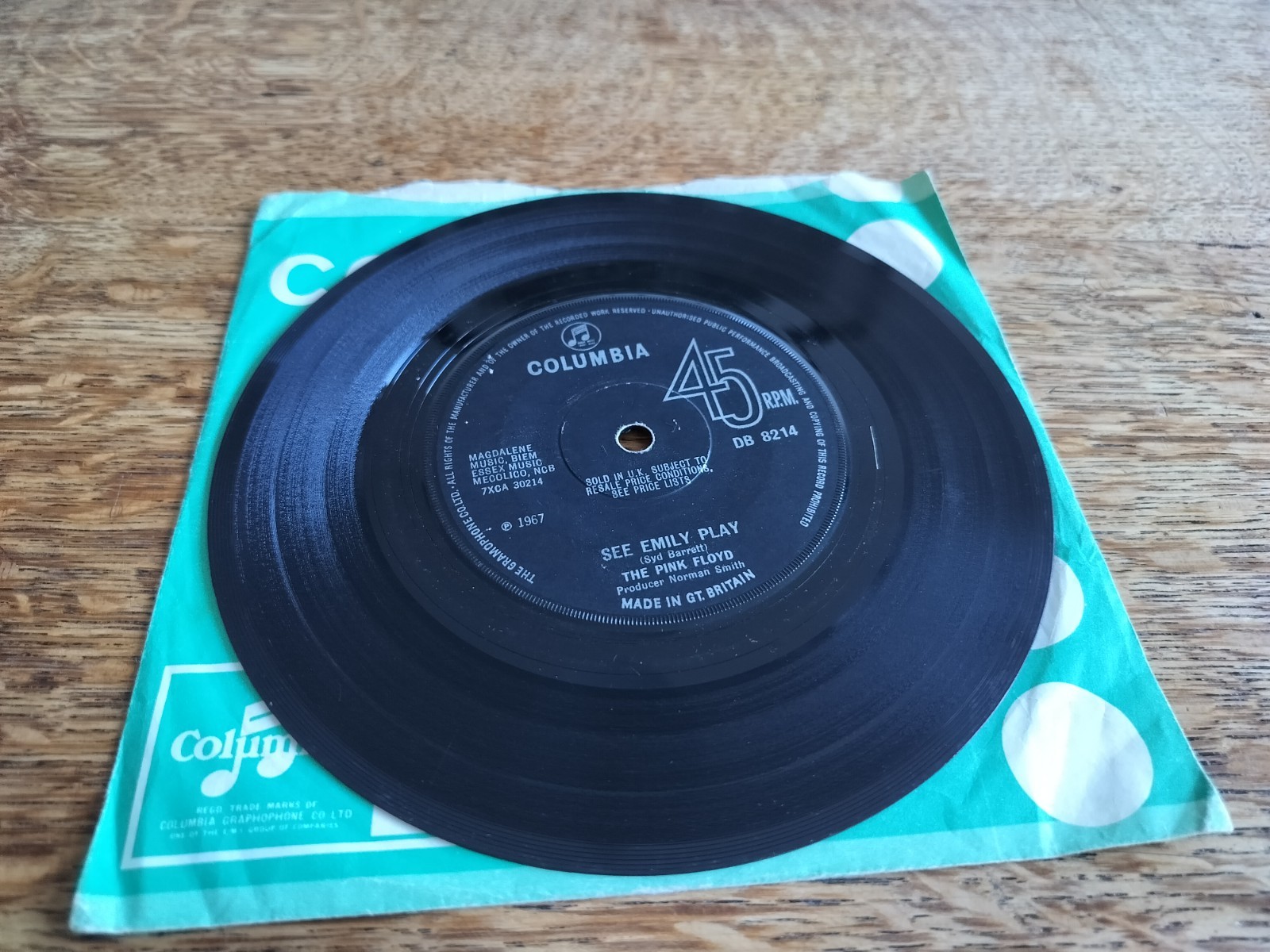 popsike.com - The Pink Floyd See Emily Play UK 1967 Solid Centre 1st ...
