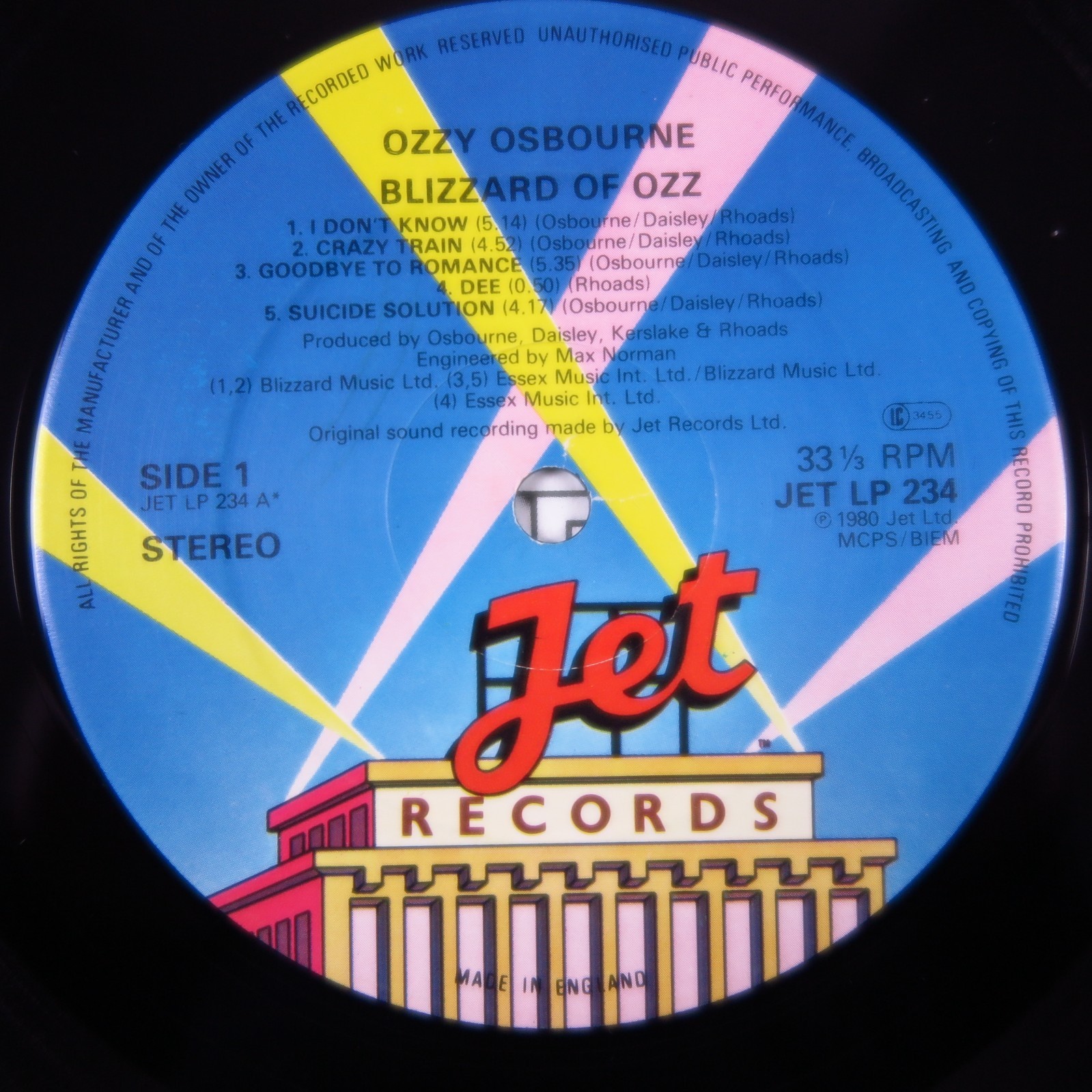 popsike.com - Ozzy Osbourne Blizzard of Ozz (1st UK Pressing,) LP ...